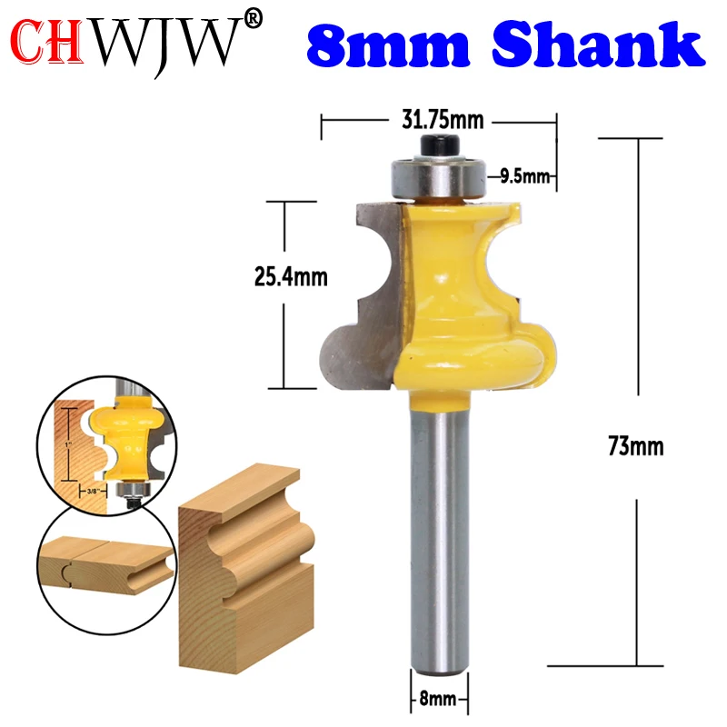 CHWJW 1pc 8mm Shank Bead Molding Router Bit Flute & Beading Line ...