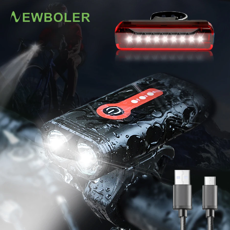 NEWBOLER Super Bright Bicycle Light XML-L2 Bike Light Set With USB ...