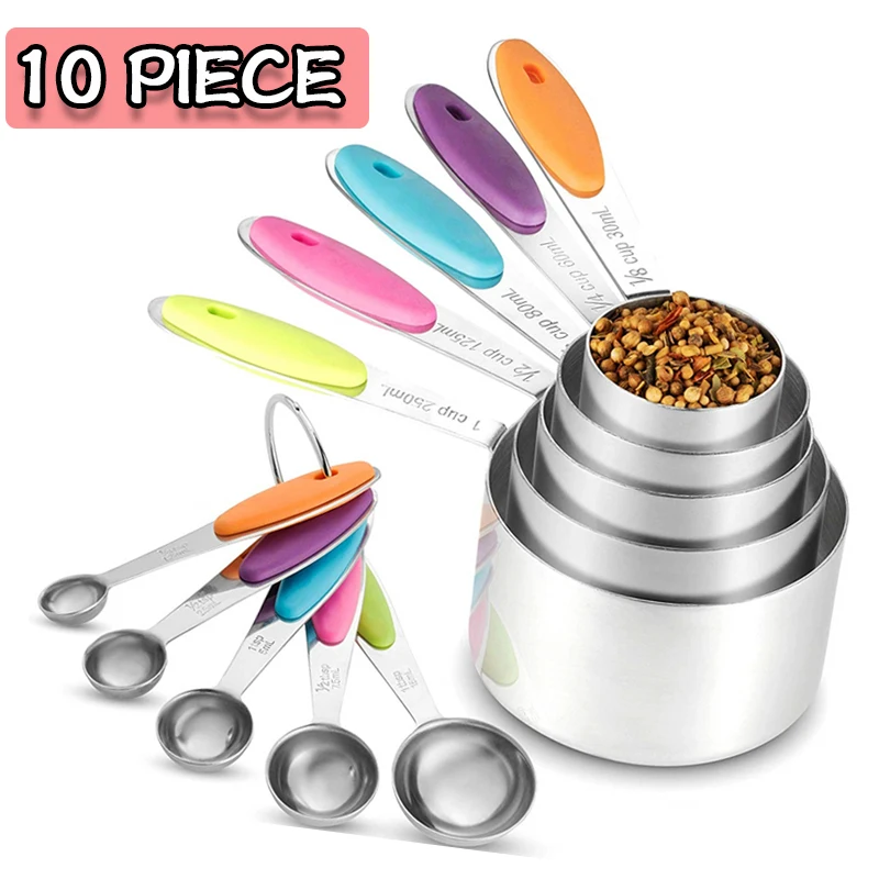 5-10Pcs-Stainless-Steel-Measuring-Set-Stackable-Measuring-Cups ...