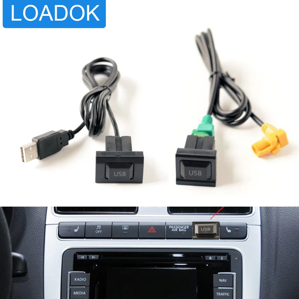 Car-Radio-4-Pin-USB-Switch-Cable-Adapter-for-Volkswag-VW-Polo-Golf ...