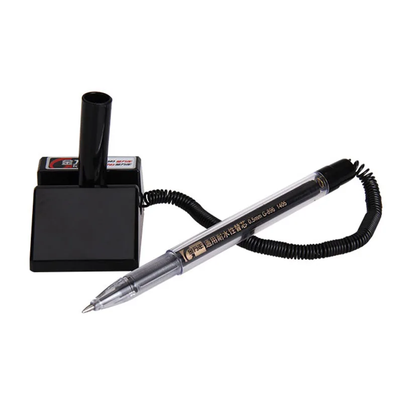 Balck-0-5mm-Desk-Mounted-Pen-Table-Gel-Pen-Bank-Front-Finance-Counter ...