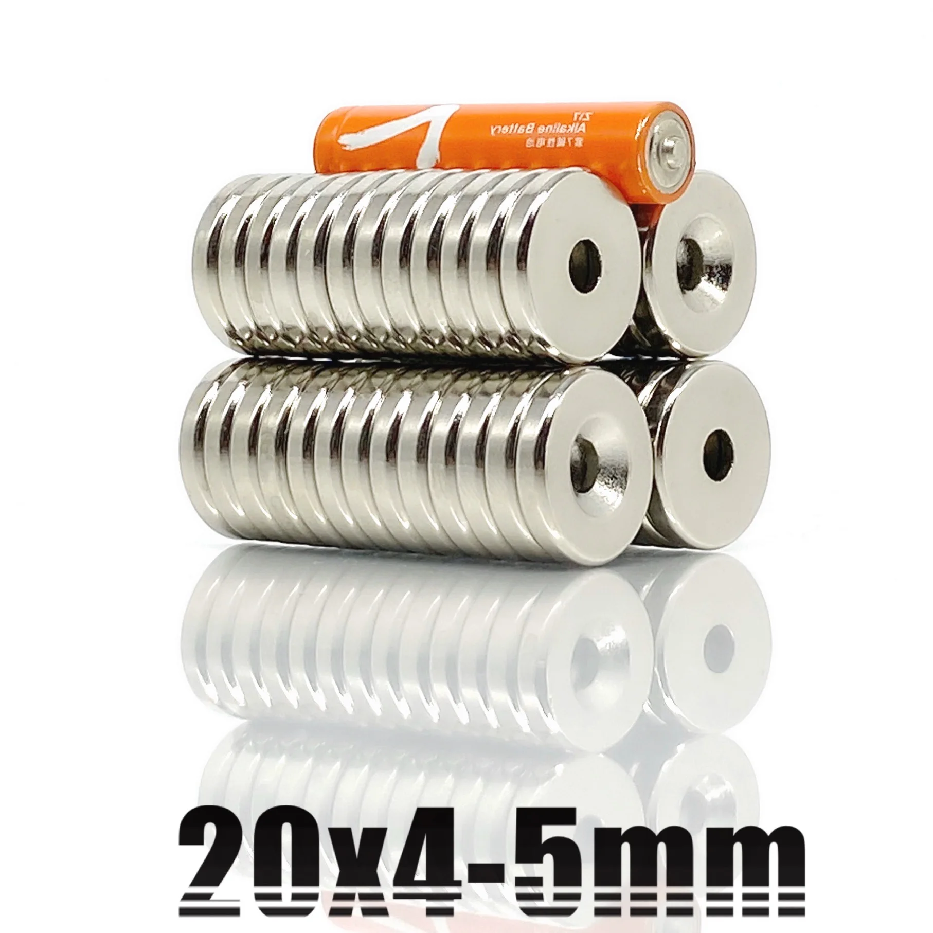 5 ~ 50PCS 20x4-5mm 강력한 자석 20*4mm 구멍 5mm 작은 영원한 둥근 카운터 싱크 네오디뮴 자석 자석 20x4-5mm 20*4-5