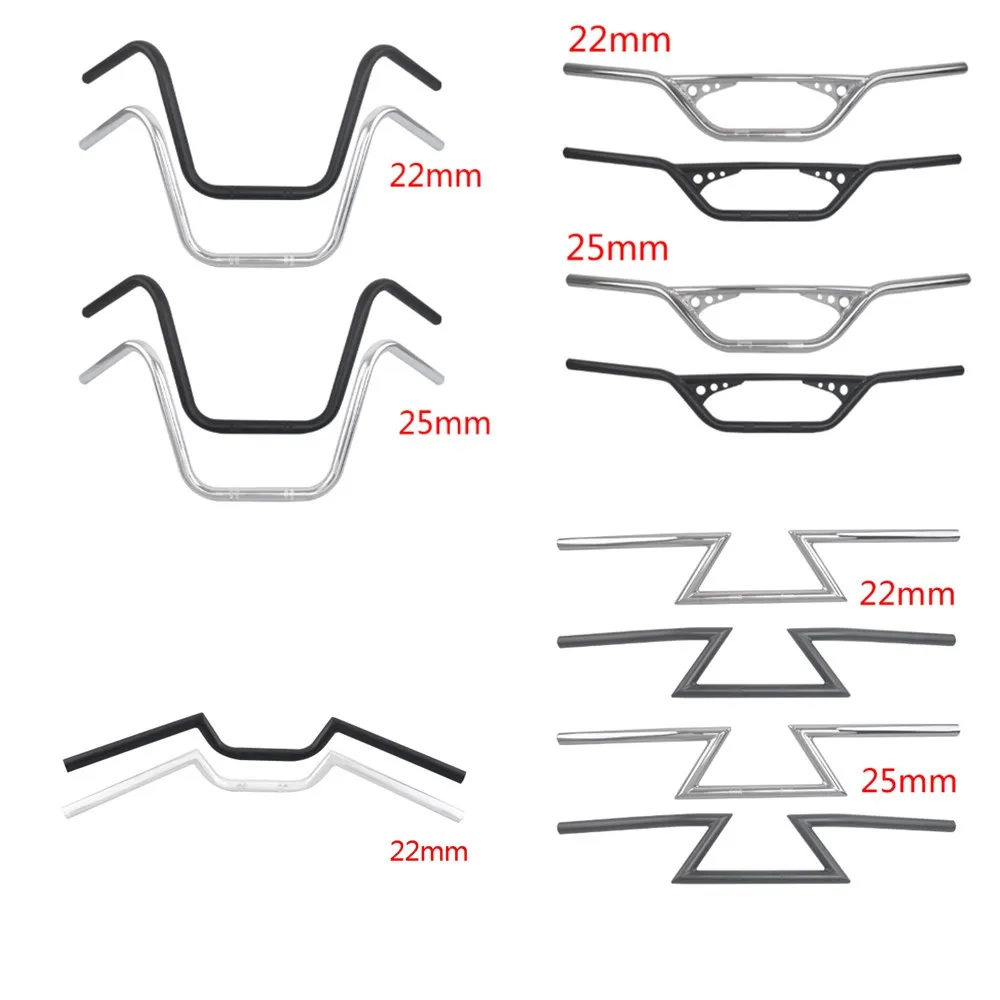 Manillar de motocicleta Retro, manillar de 22mm, 7/8 "o 25mm, 1", barra ...