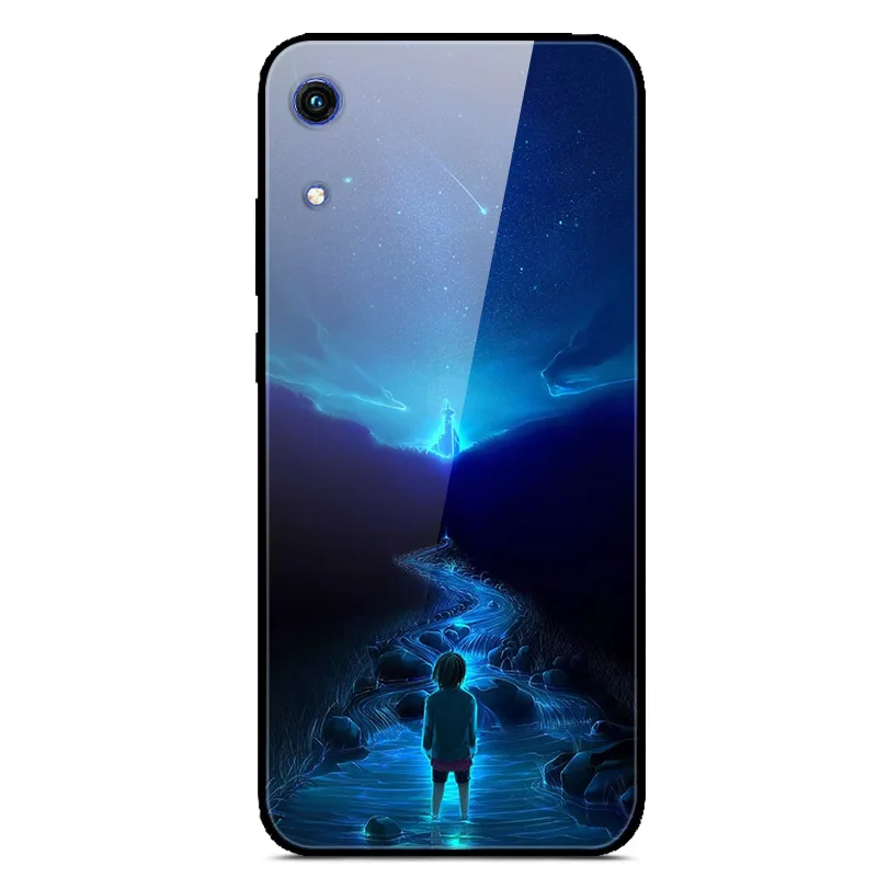 Glass-Case-For-Honor-8A-Phone-Back-Cover-With-Black-Silicone-Bumper ...