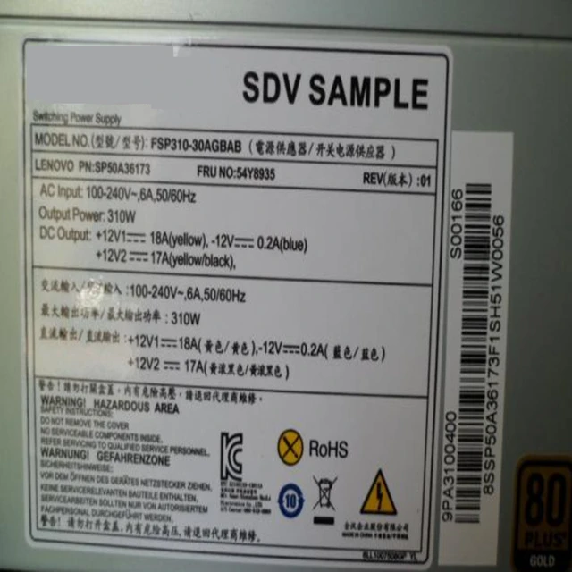Original PSU For Lenovo M4650 6600 8600T T6900C 550 10Pin 310W Power Supply FSP250-30AGBAA ...