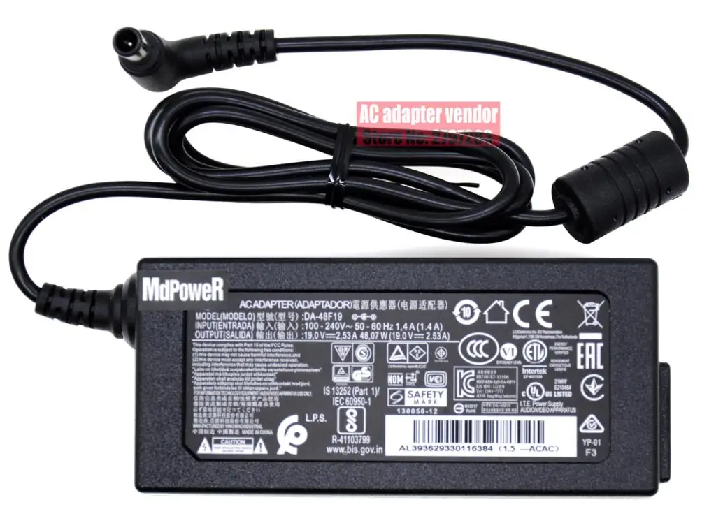 19V Untuk Philips AOC LCD Monitor AC Adapter Power Supply
