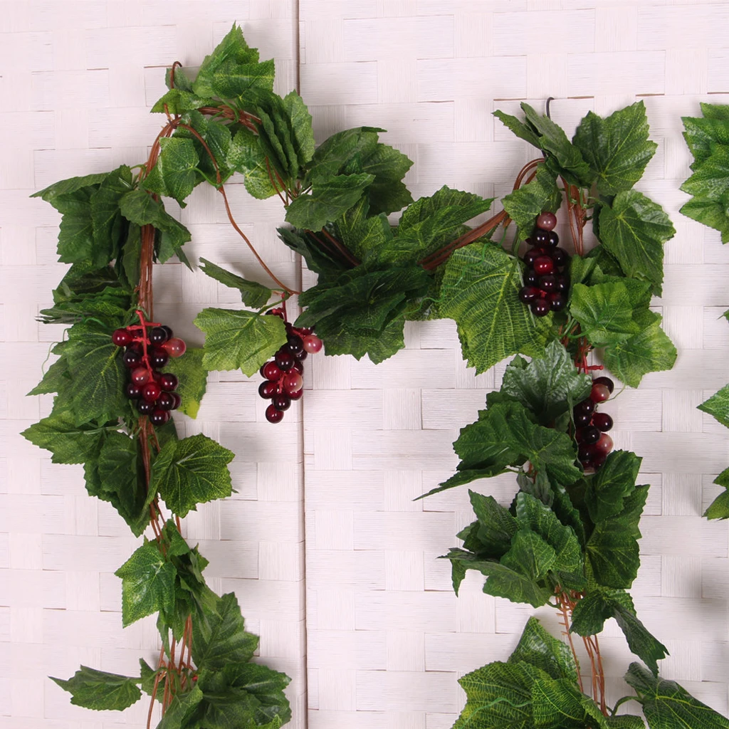 Artificial Plant Grapevine Leaves And Flowers Ivy Hanger Ivy Garland ...