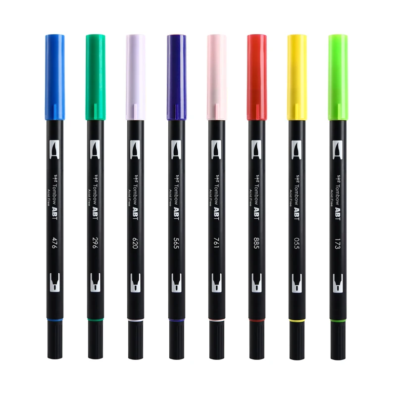 Japan Tombow Ab-t Calligraphy Brush Pen 108 Colors Double Heads ...