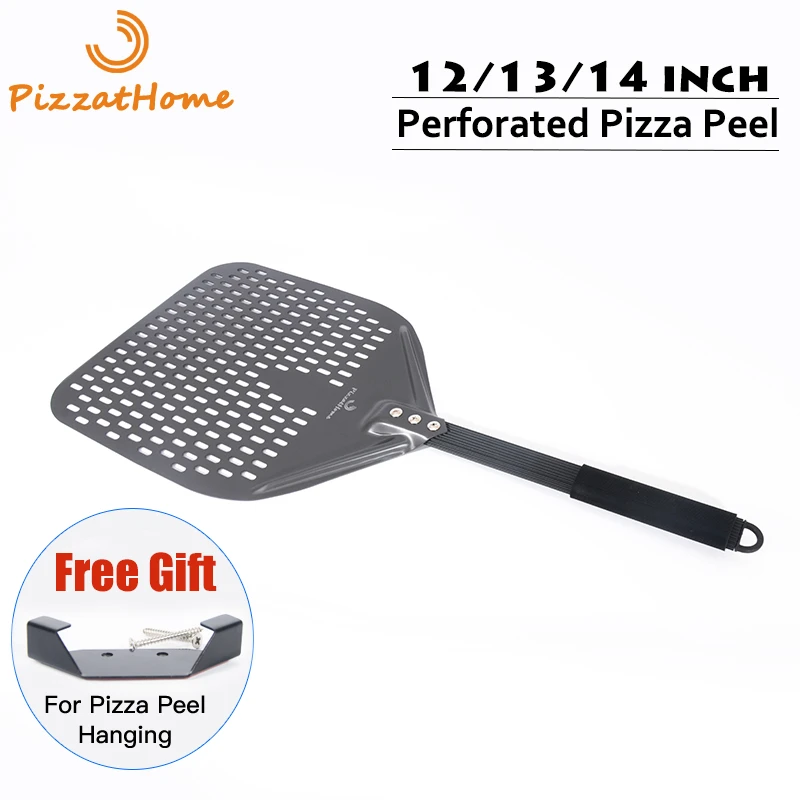 Pizzathome 14/13/12 Inch Perforated Pizza Peel Rectangular Pizza Shovel ...