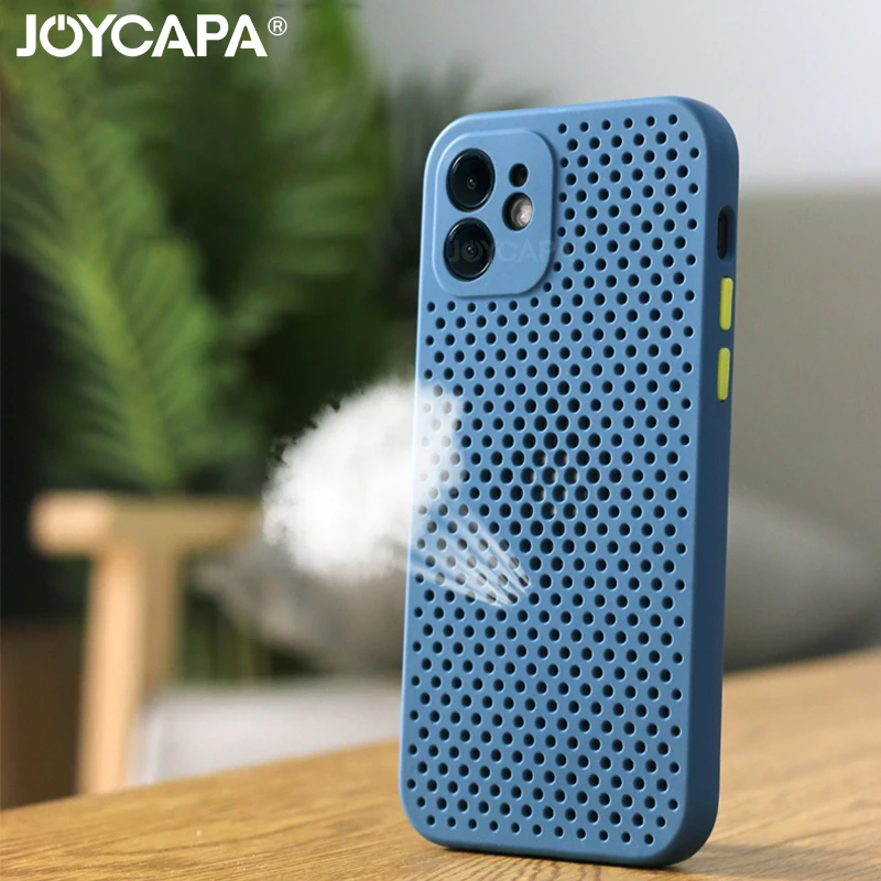 Breathable Cooling Soft Silicone Phone Case for iPhone 11 Pro (Navy Blue)