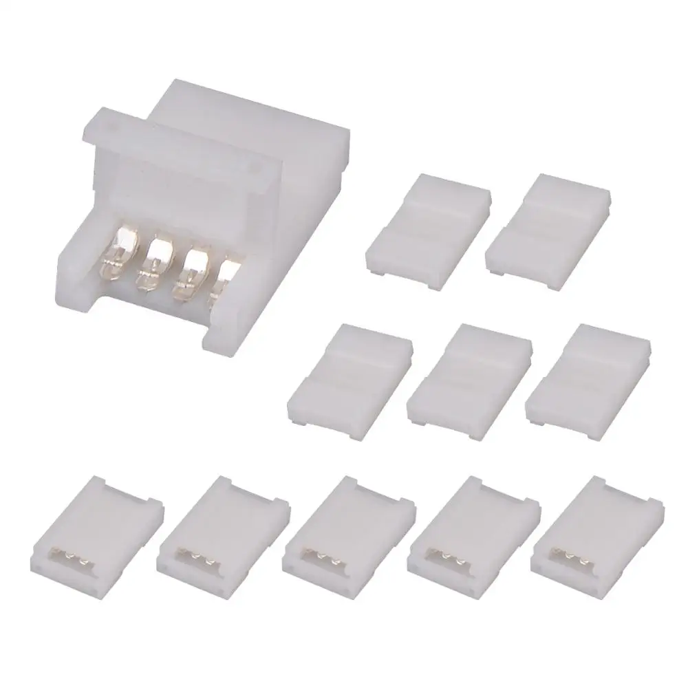 10pcs-4-Pin-RGB-LED-Light-Strip-Connectors-10mm-Unwired-Gapless ...