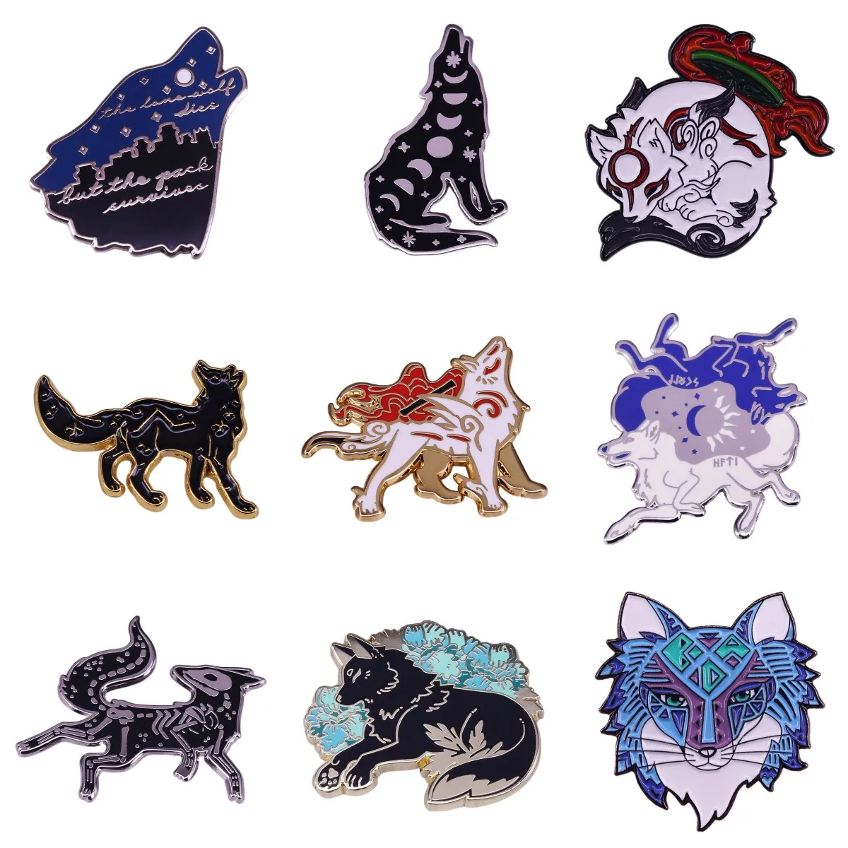Excellent-Quality-Skull-Wolf-Enamel-Pin-Okami-Brooches-Dark-Romance-Brooches-Animal-Wild-Life ...