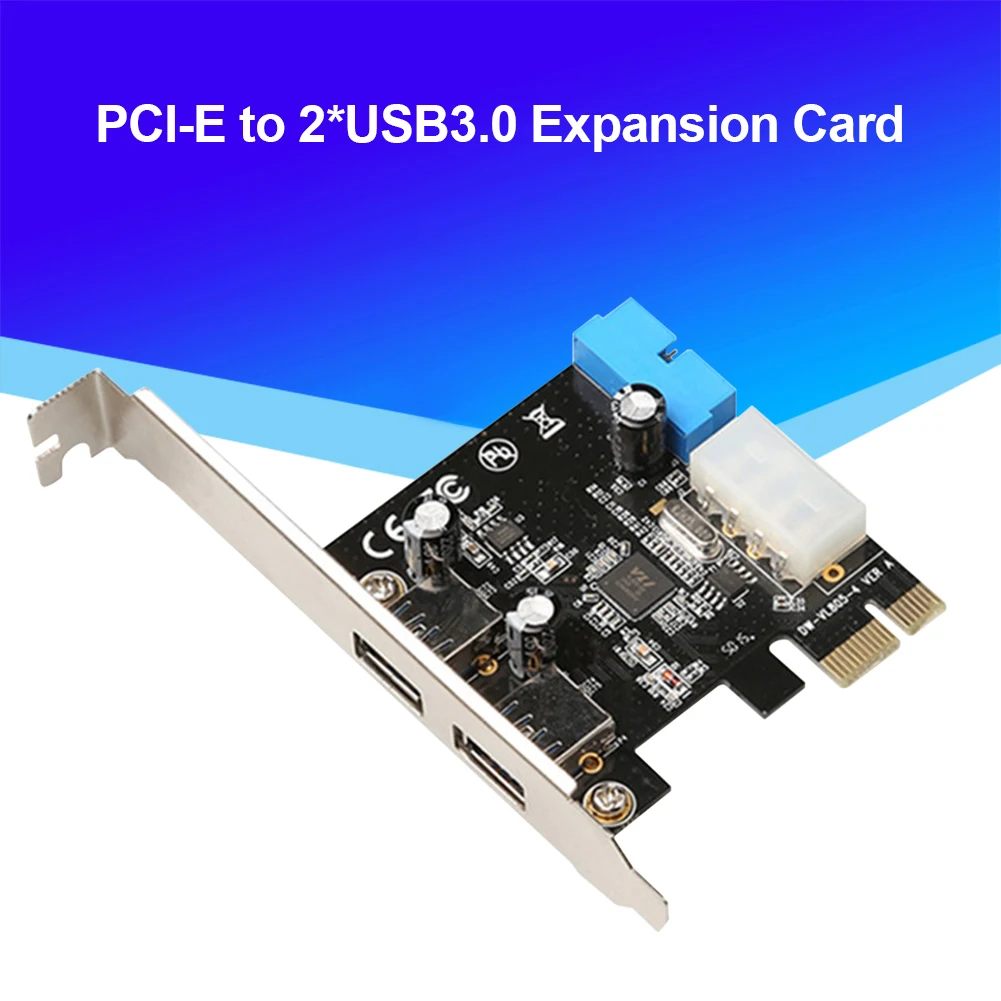 2 Ports USB 3.0 PCI-e Expansion Card PCI Express PCIE to USB Hub 20Pin Adapter Desktop ...