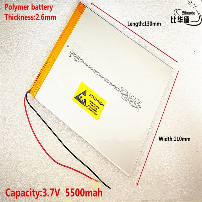 3-7V-5500mAh-26110130-Rechargeable-Li-Polymer-Li-ion-Battery-For-Tablet ...