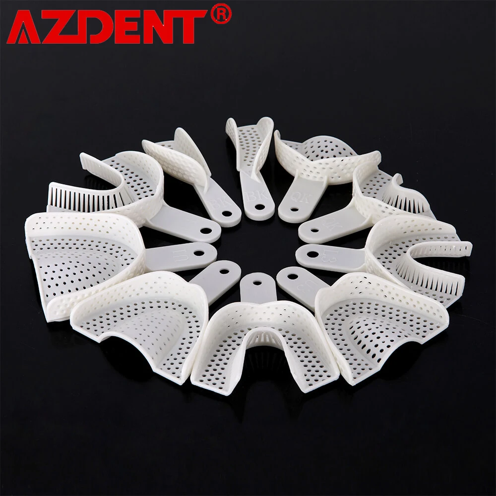 Azdent 10pcs Dental Plastic Trays Teeth Holder Upper And Lower Teeth ...