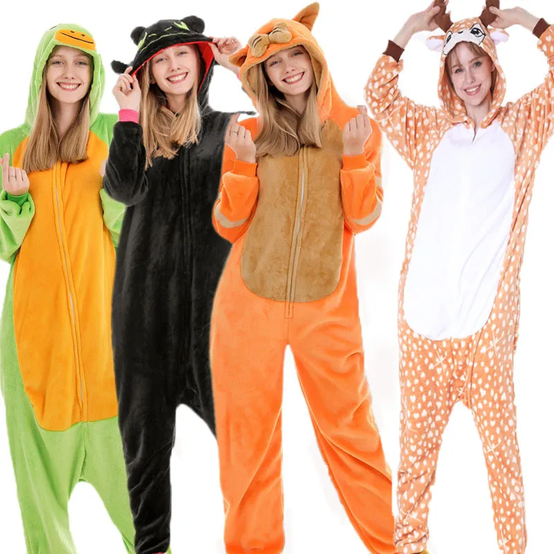 Anime Toothless Funny Flannel Warm Soft Pajama Sleepwear - KawaiiMerch.com