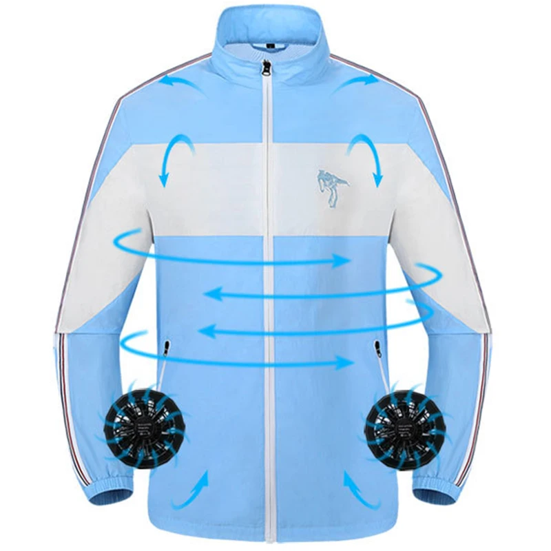 Summer Fan Cooling Jacket Men Intelligent Air Conditioning Clothes Sun ...