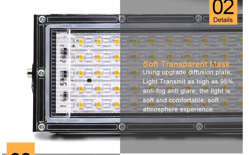 Projecteur LED 220V Extérieur Lampadaire étanche 50W Cultiver une lampe ...