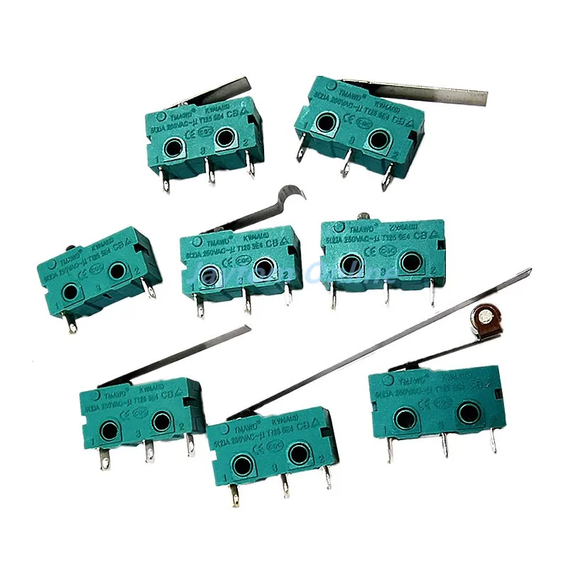 5pcs-Micro-Switch-Roller-Lever-Arm-SPDT-Snap-Action-5A-250V-KW4A-NC-NO ...