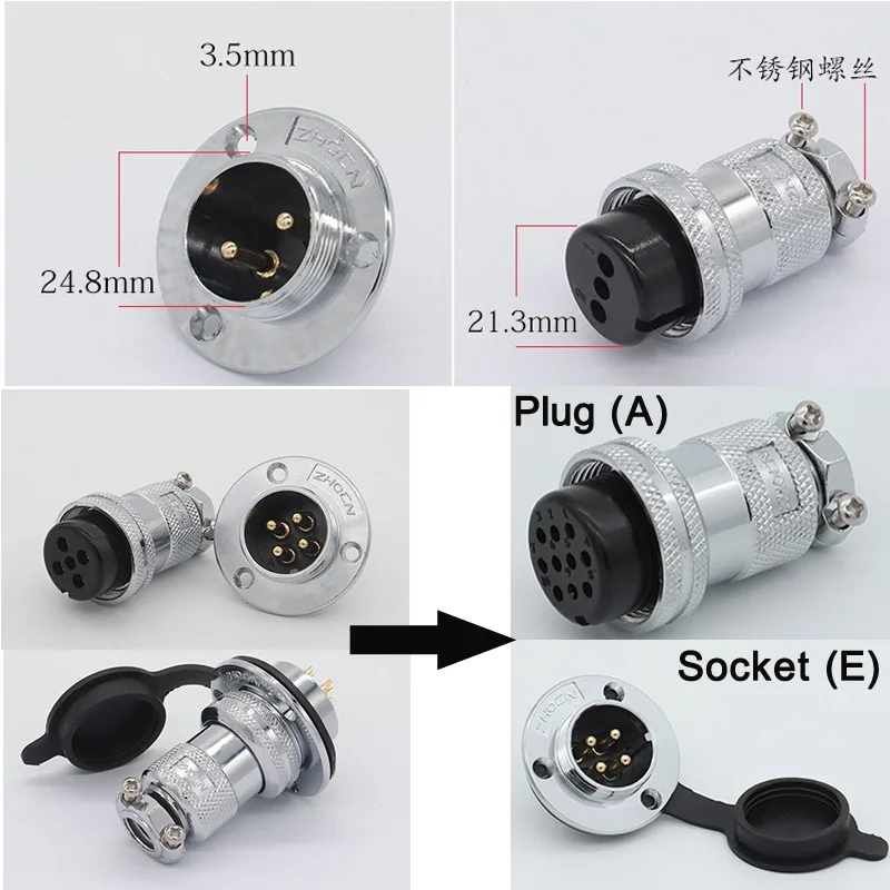 DF25 Aviation Connector Plug (Male-Female) | Makers Electronics