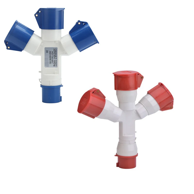 16A 3P 4P Multiple outlet Socket Industrial Multi Function Connectors ...