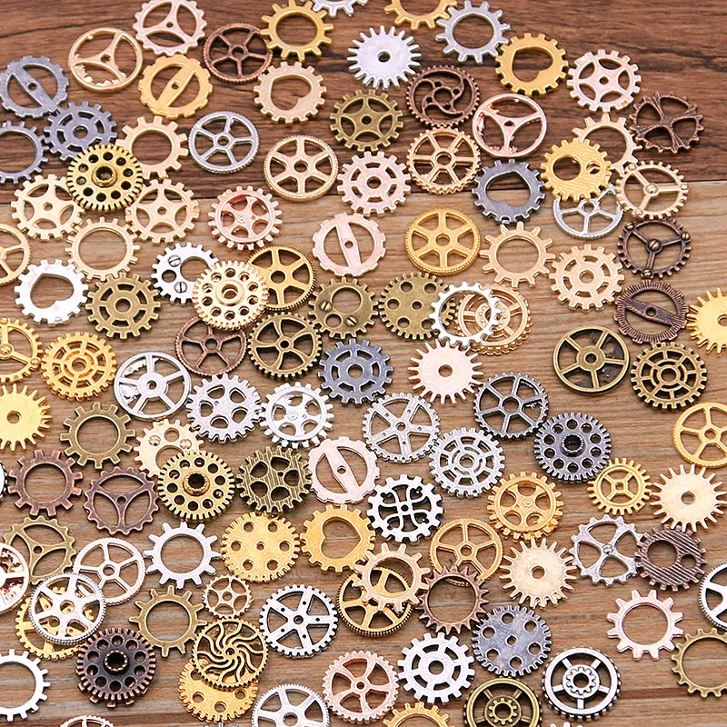 100PCS-New-10-Color-8-12mm-MINI-Size-Mix-Alloy-Mechanical-Steampunk ...