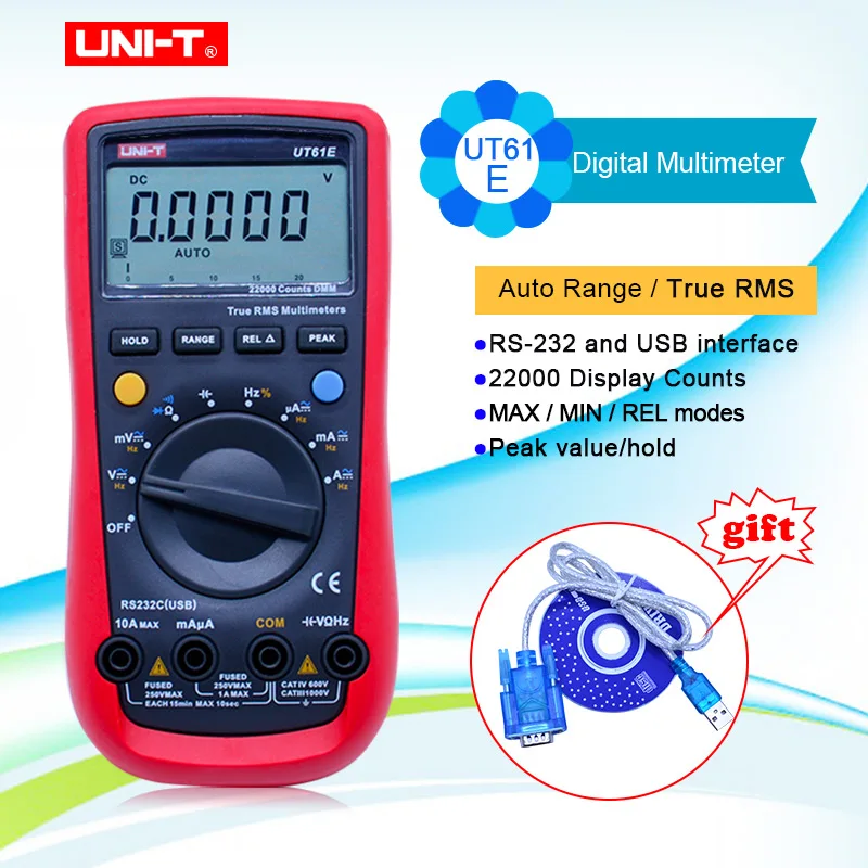Uni-t Ut61e Digital Multimeter Auto Range True Rms Ut61a/b/c/d Data ...