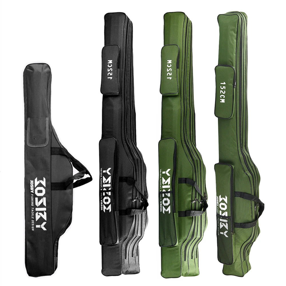 Fishing Rod Storage Bag Oxford Cloth Multifunctional 1/2/3 Layer Black ...