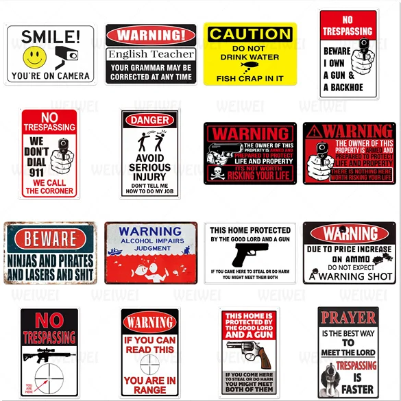 Gun Warning Signs For Home