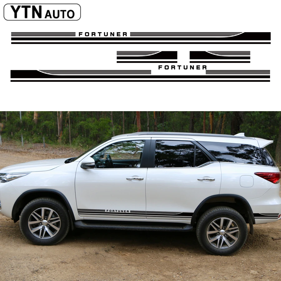 Custom For Toyota FORTUNER Car Stickers Cool Stripe Styling Side Door ...