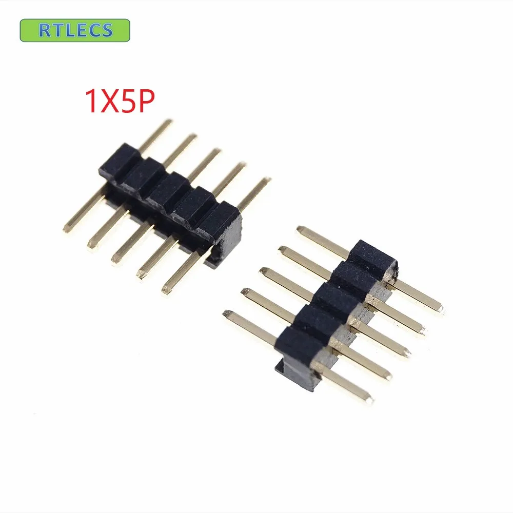 1000 Pcs 1x5 P 5 Pin 1.27 Mm Pcb Male Header Single Row Straight Pcb ...