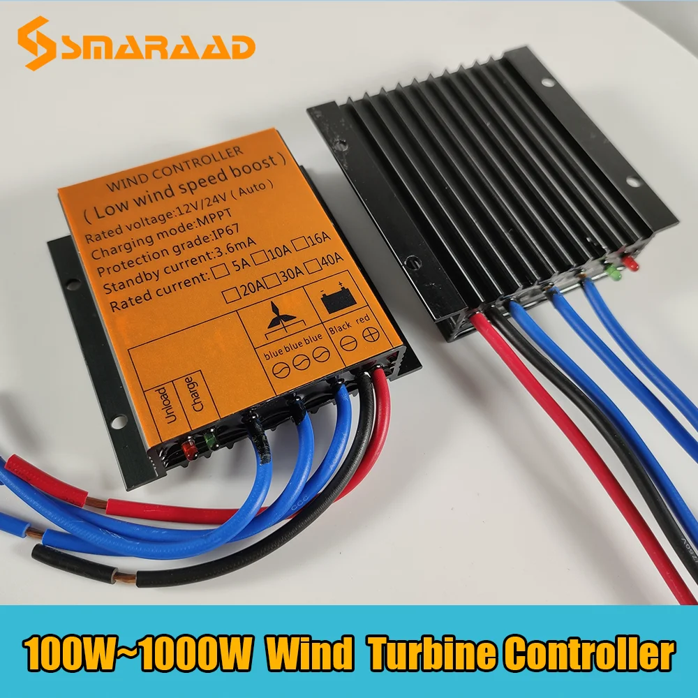 100w 1000W PWM MPPT Wind Turbine Charge Controller 10A 40A Low Wind ...