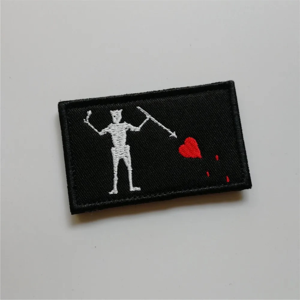 Pirate flag patches Black Beard Pirate Edward Military patch with hook ...