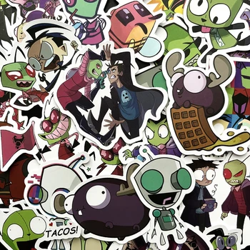 50pcs Invader Zim Stickers Paster Cartoon Characters Anime Funny Decals ...