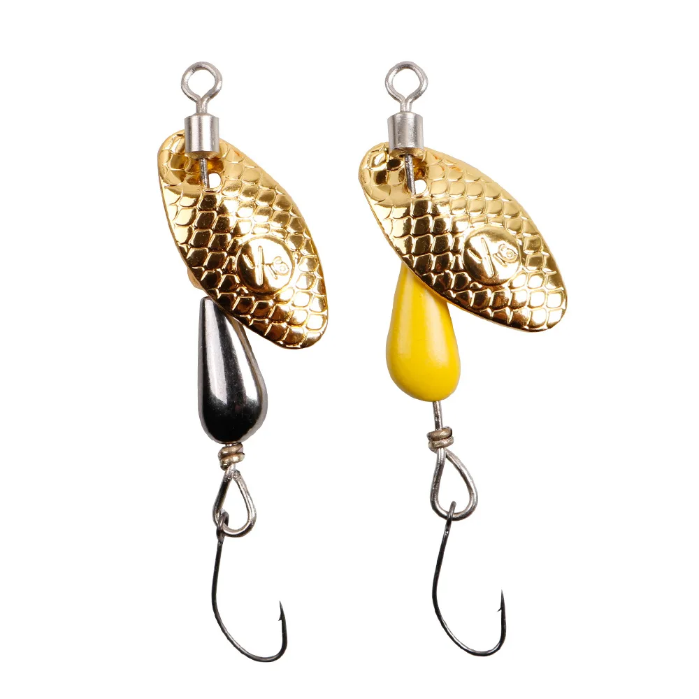 1-5pcs Rotating Spinner Spoon Fishing Lure Artificial Metal Sequins ...