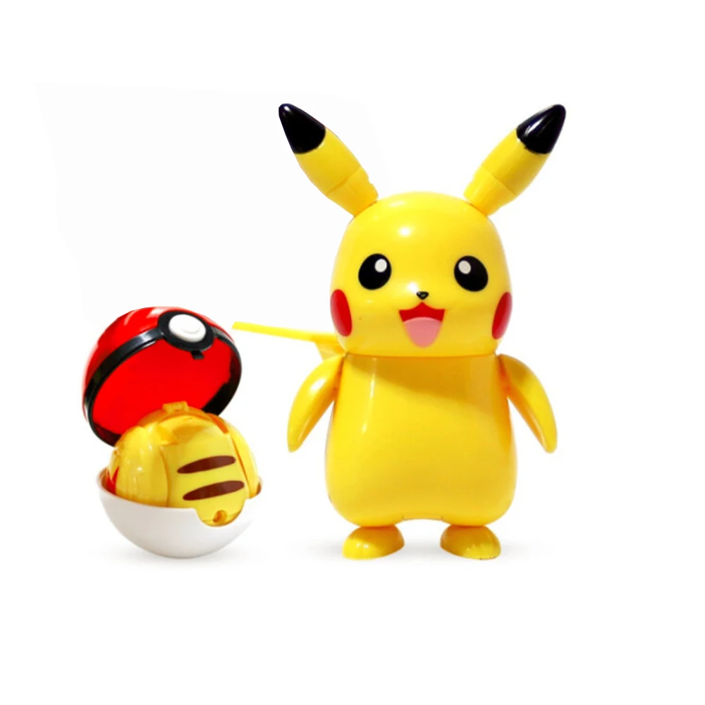 6pcs set Pokemon Pokeballs Transformation Toys For kids PIKACHU ...