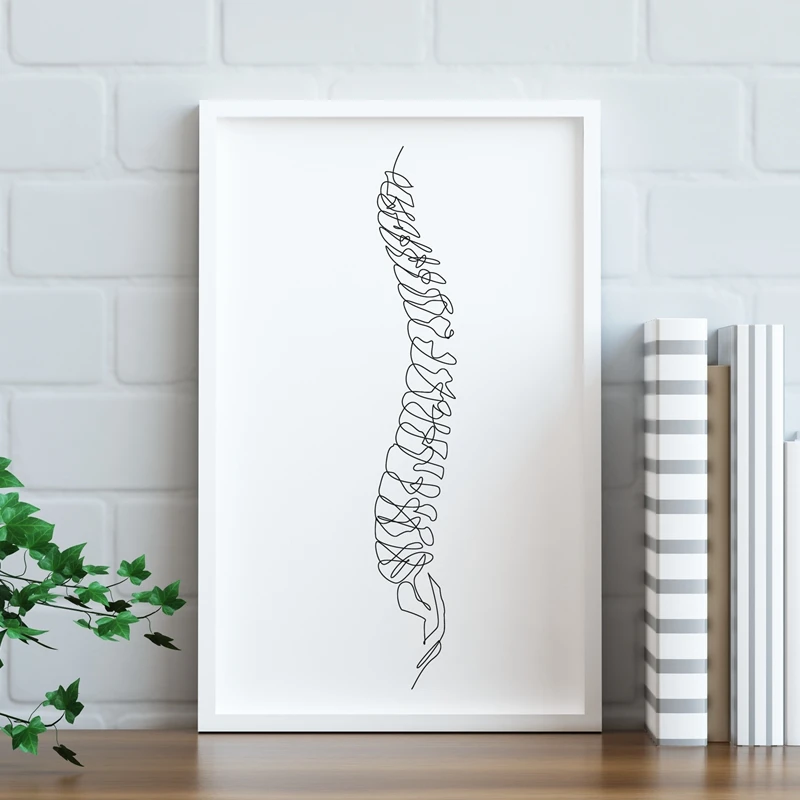 Spine Vertebrae Abstract Drawing Print Chiropractic Minimal Medical Art ...