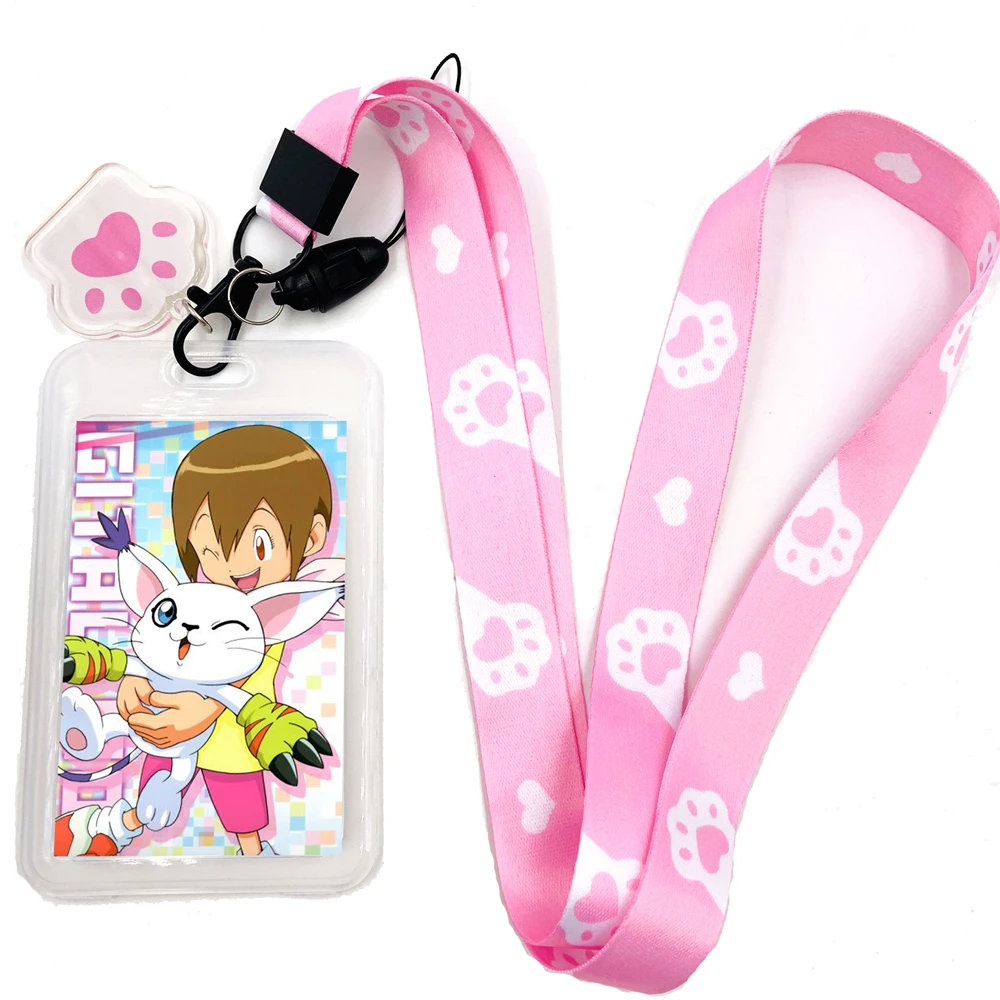 Cute Cartoon Digimon Lanyard Neck Strap Keys ID Card Pass Moblie Phone ...
