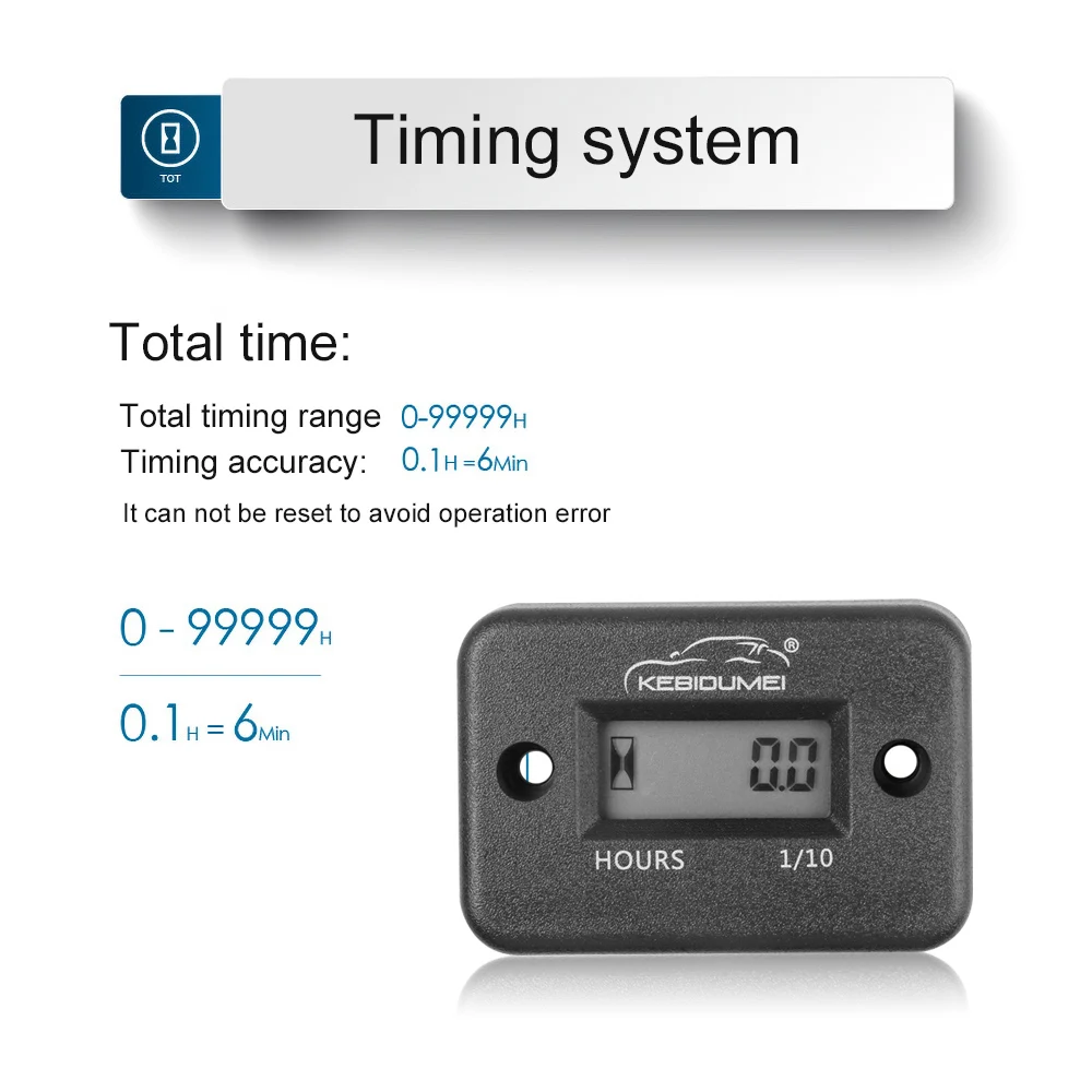 Inductive Digital Hour Meter Engine Gauge Hour Meter LCD Display for ...