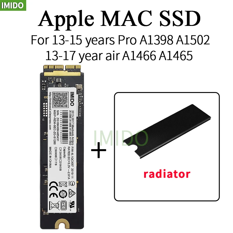 SSD สำหรับ2013 2017 MacBook Air A1465 A1466 MacBook Pro A1502 A1398 ...