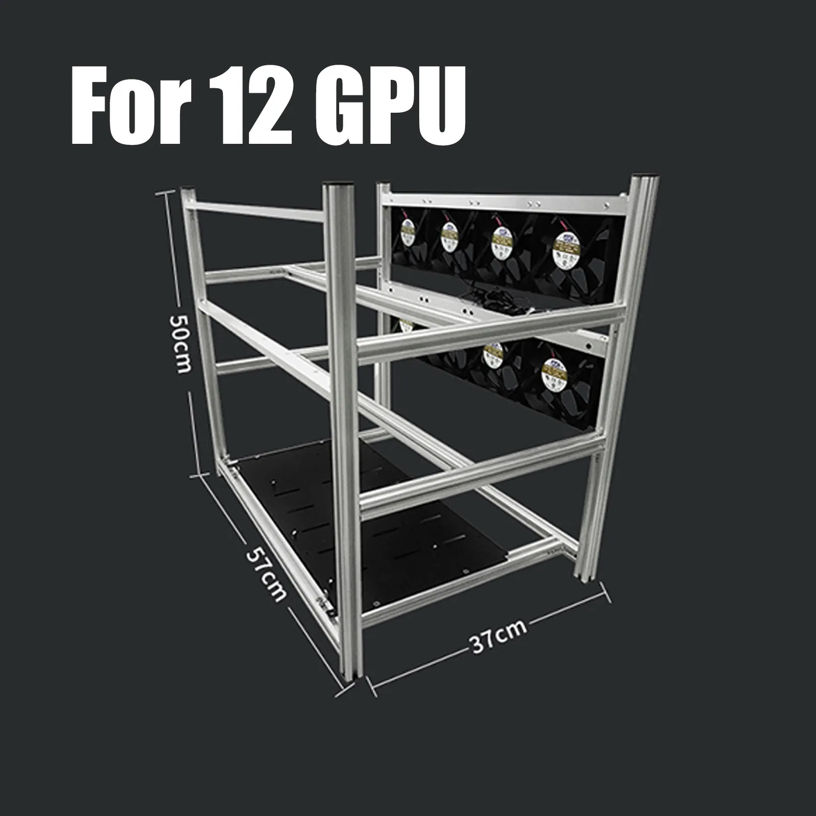 Aluminum 6/8/12 Gpu Stackable Open Air Mining Case Computer Frame For ...