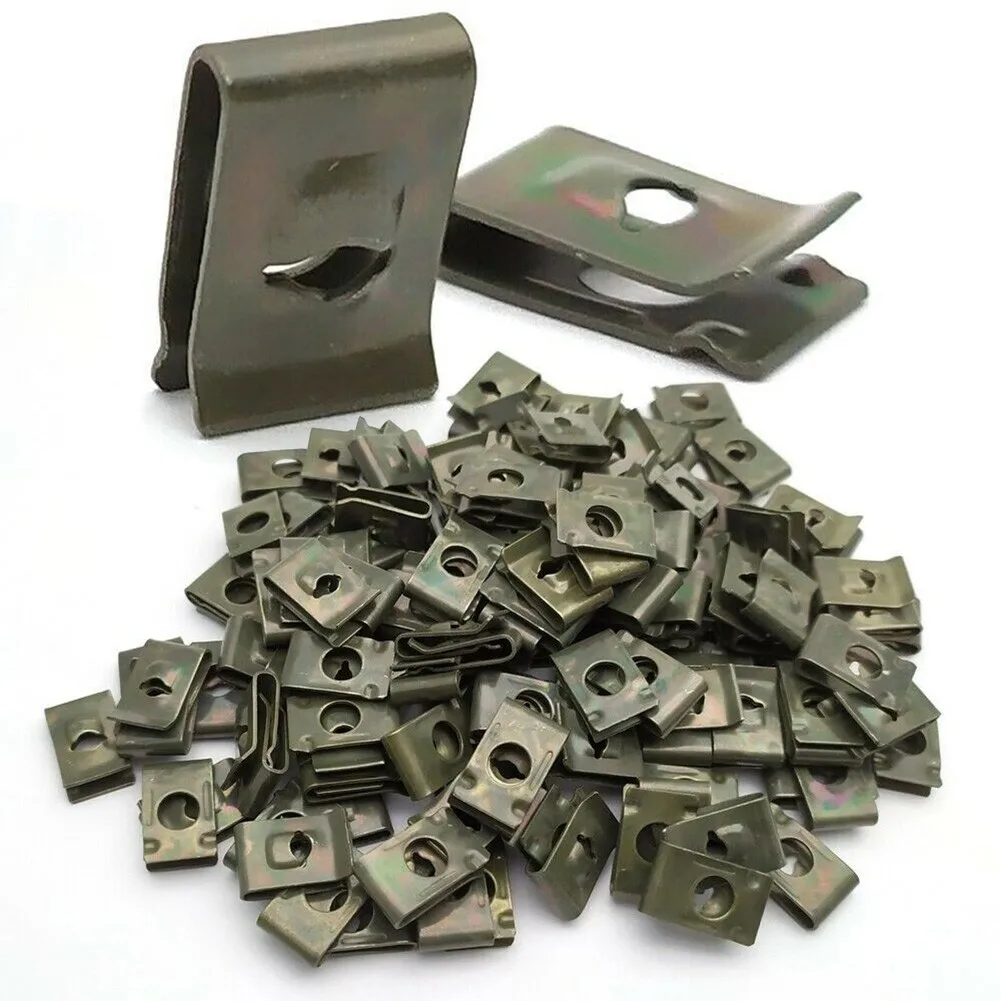 20Pcs-Metal-U-Type-Clips-For-Car-Bumper-Trim-Panel-Fastener-Leaf-Board ...
