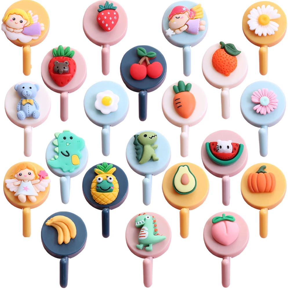 1pc Cute Wall Hooks Key Holder Door Hanging Plastic Self Adhesive Wall ...
