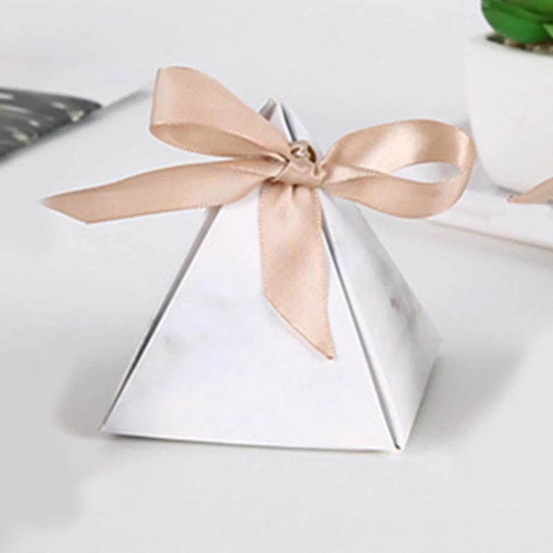 10pcs-Triangular-Pyramid-Marble-Candy-Box-Party-Favor-And-Gifts-Boxes ...