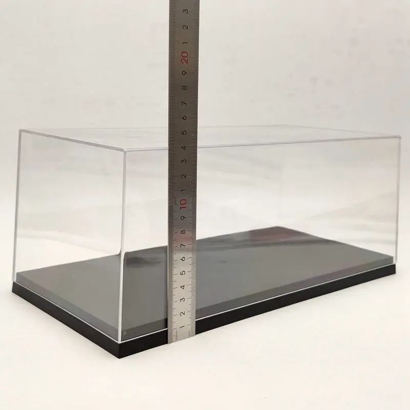 34cm Acrylic Case Display Boxes Transparent Dustproof Stand with Black ...