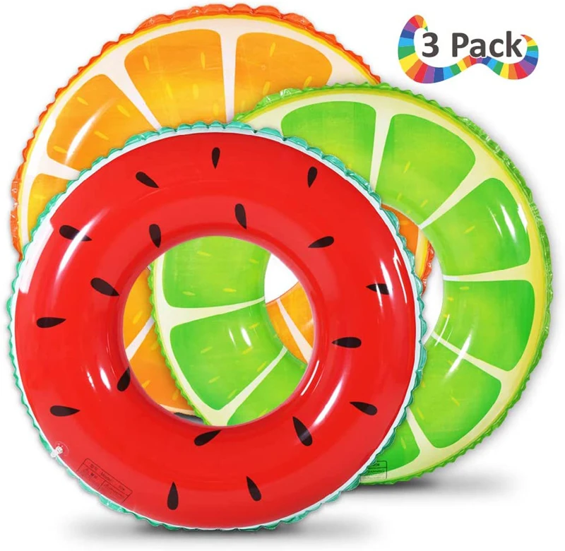 3-Pack-Pool-Floats-for-Kids-Inflatable-Fruit-Swimming-Rings-Summer ...