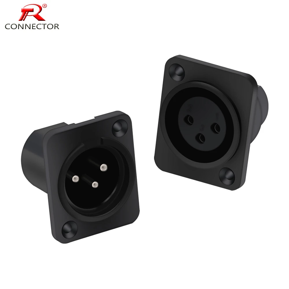 1xmale + 1xfemale Xlr Plug&socket 3pin Xlr Male Plug&female Socket ...