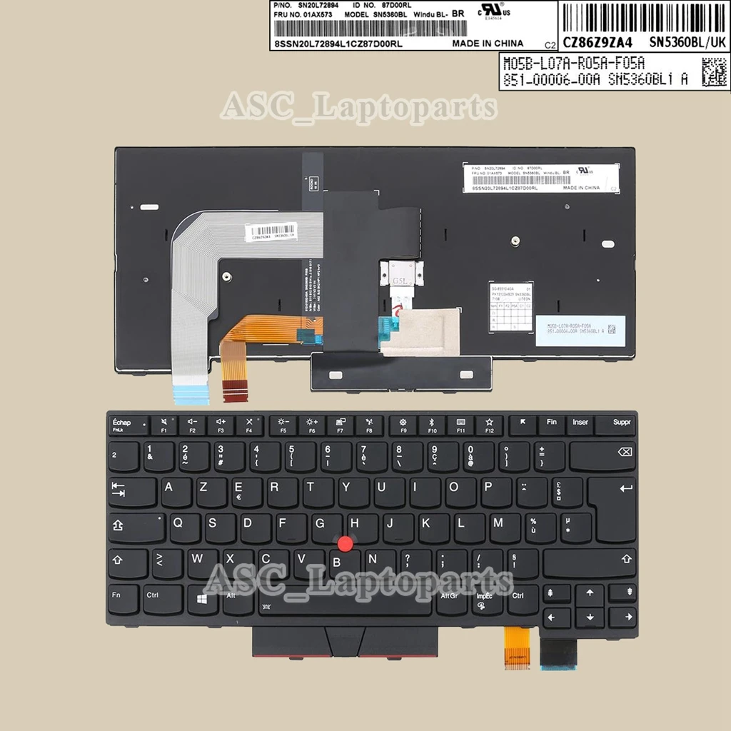 Nuevo teclado francés Claver AZERTY para IBM Lenovo ThinkPad T480 20L5 ...