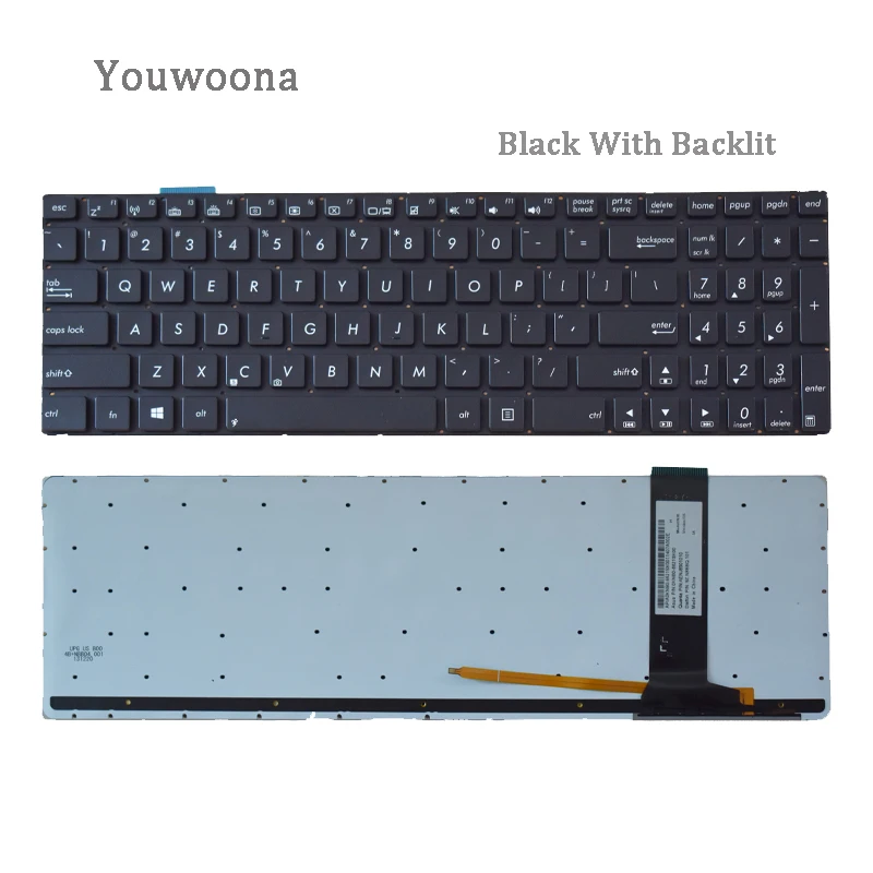 New-ORIGINAL-Laptop-Keyboard-With-backlit-For-ASUS-N550-J-X-JV-JK-G550J ...