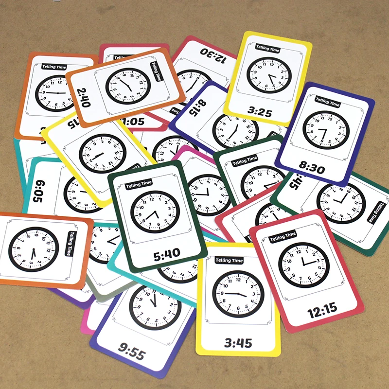 36Pcs-Baby-Learning-Time-Alarm-clock-Life-management-montessori-flash ...